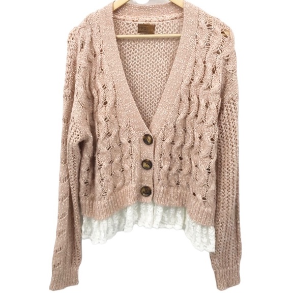 POL | Sweaters | Pol Cardigan Sweater Size Small Cottagecore Lace ...